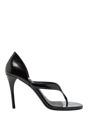 Alaïa Infradito 90 Leather Sandals - Black