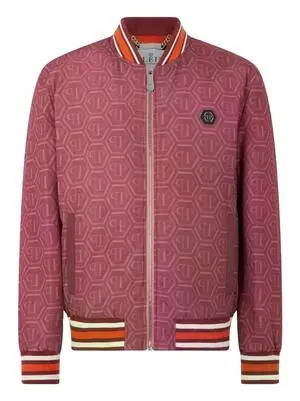 Philipp Plein Monogram-print Bomber Jacket - Red