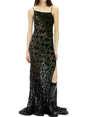 ANN DEMEULEMEESTER Aaricia Floral-devoré Maxi Dress - Black