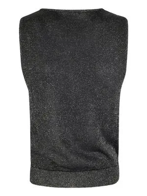 ROBERTO COLLINA Metallic-effect Scoop-neck Top - Grey
