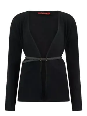 Max Mara Belted Open-front Cardigan - Black
