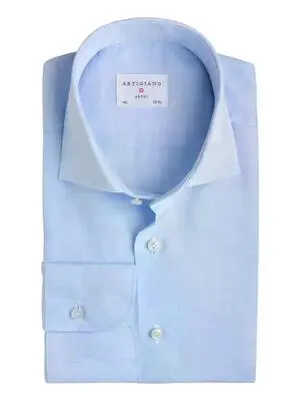 Artigiano Long-sleeve Linen Shirt - Blue