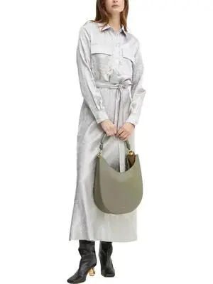 Pinko Long-sleeve Maxi Shirt Dress - Grey