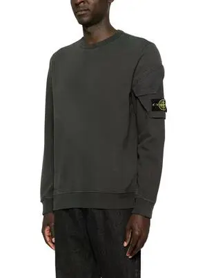 Stone Island Logo-patch Pocket Sweatshirt - Grey