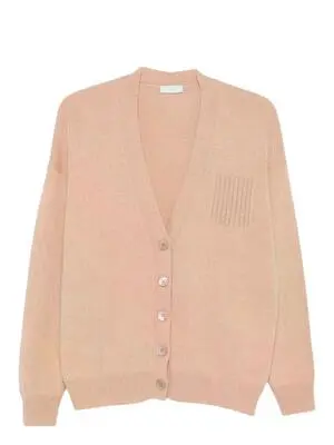 Peserico Beaded-pocket V-neck Cardigan - Neutrals