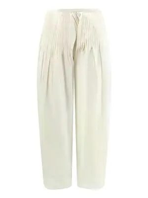 LAMRONS Pleated Wide-leg Trousers - Neutrals