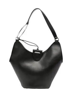 DONDUP Ring-detail Leather Shoulder Bag - Black