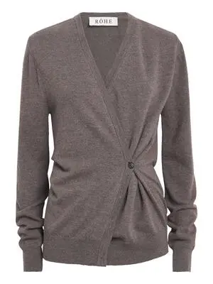 RÓHE Stretch-wool Twisted Cardigan - Brown