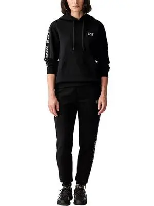 EA7 Logo-tape Tracksuit - Black