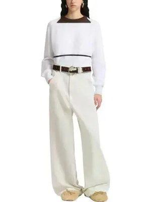 Marni White Denim Wide-leg Jeans - Neutrals