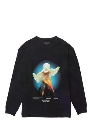 PURPLE BRAND Graphic-print Long-sleeve T-shirt - Black