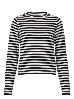 Extreme Cashmere N°451 Lisa Striped Cotton And Cashmere Top - Blue