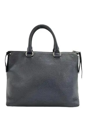 Prada 2010s Logo Plaque Handbag - Black