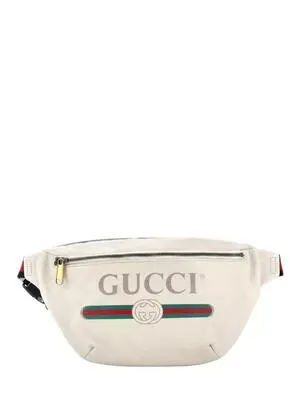 Gucci Logo Printed Leather Medium Belt Bag - Neutrals
