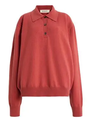 RÓHE Classic Knit Polo - Red