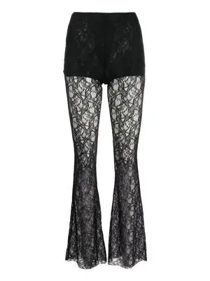 Philosophy Di Lorenzo Serafini Floral Lace Flared Trousers - Black