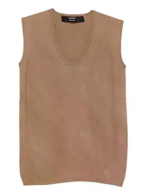 LANVIN 2004 Pointelle-knit Vest - Neutrals