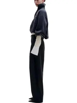 DARKPARK Belted Pleated Trousers - Black