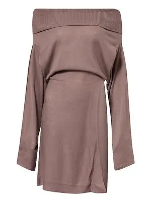 Rick Owens Scarf Long-sleeve Wool Jumper - Grape