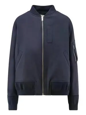 SEMICOUTURE Ariella Pleat-detail Zip-up Jacket - Blue