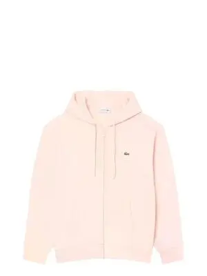 Lacoste Logo-patch Zip-up Hoodie - Pink