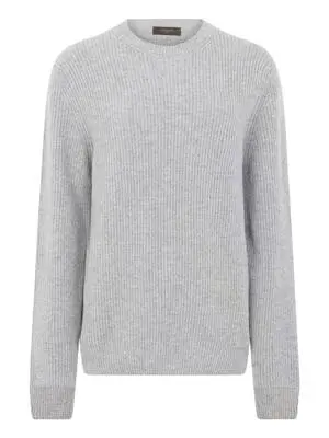 SLOWEAR Ribbed-knit Crew-neck Sweater - Grey