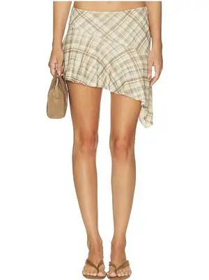 MADISON THE LABEL Agnes Asymmetrical Checkered Mini Skirt - Multi