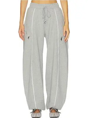 Attico Fleece Cargo Pants - Grey