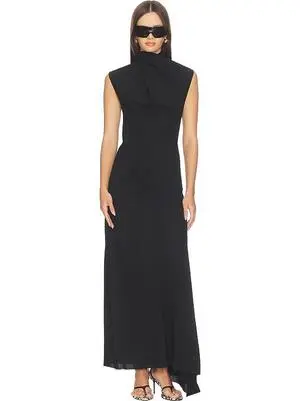 Attico Turtleneck Midi Dress In . Also - Black