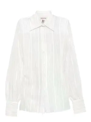SEMICOUTURE Striped Tie-back Shirt - White