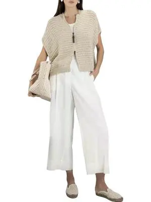 Brunello Cucinelli Sequin-embellished Open-knit Cardigan - Neutrals