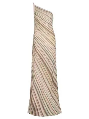 Missoni One-shoulder Striped Maxi Dress - Neutrals