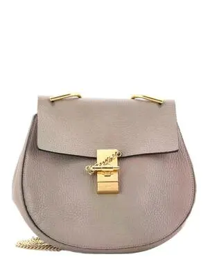 Chloé Drew Leather Small Crossbody Bag - Grey