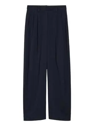 Brunello Cucinelli Herringbone Stretch-wool Tailored Trousers - Navy