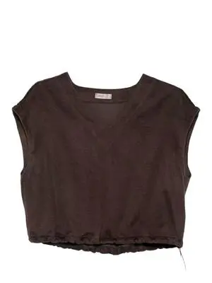 Herno V-neck Vest - Brown
