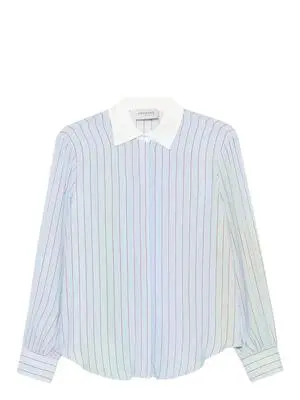 ERMANNO FIRENZE Vertical Stripe Long Sleeve Shirt - Blue