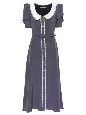 Alessandra Rich Polka Dot Midi Dress - Blue