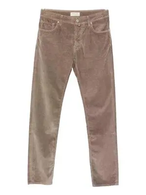 Jacob Cohen Jacob Cohën Grey Corduroy Effect Straight-Leg Trousers Neutrals