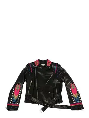 Valentino Garavani Embellished Leather Jacket - Black