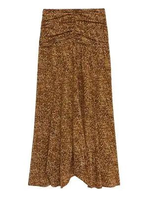 Isabel Marant Étoile Syana Printed Silk Mosaic Skirt - Ochre