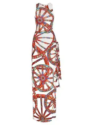 Dolce & Gabbana Printed Maxi Dress With Ruffled Draping - Print
