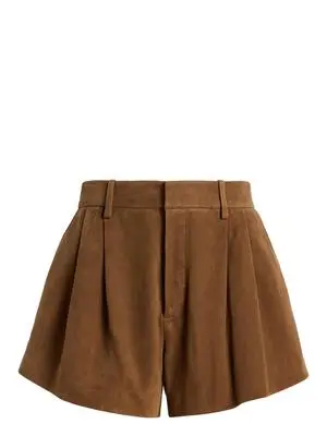 FRAME The Suede Utility Shorts - Brown