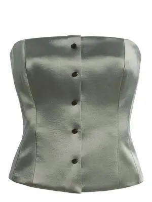 SEV Satin Corset Top - Olive
