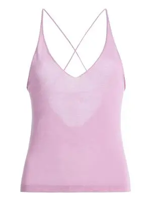 ZIAH Sheer Knit Cotton-blend Camisole - Pink