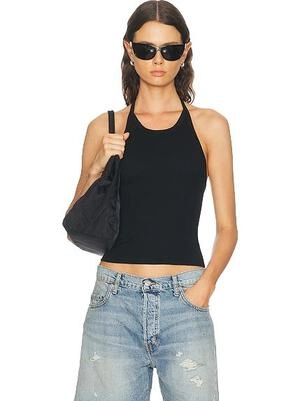 RE/DONE Sylvie Halter Top - Black