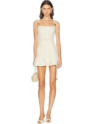 PatBO Golden Knit Mini Dress - Off White