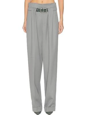 Attico Long Belted Pant - Grey