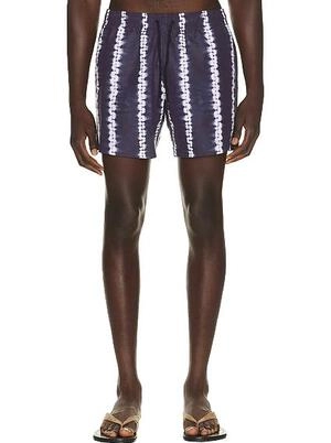 Commas Shibori Stripe Classic Swim Short - Navy