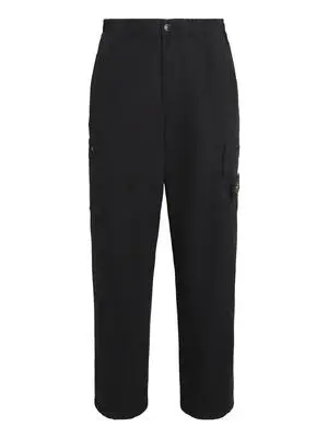 Stone Island Organic Cotton Ripstop Cargo Trousers - Black