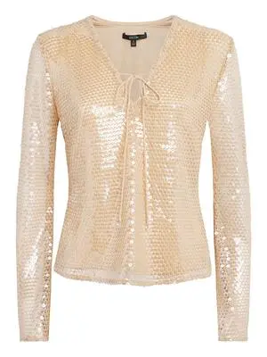 TOCCIN Zuri Sequined Blouse - Beige